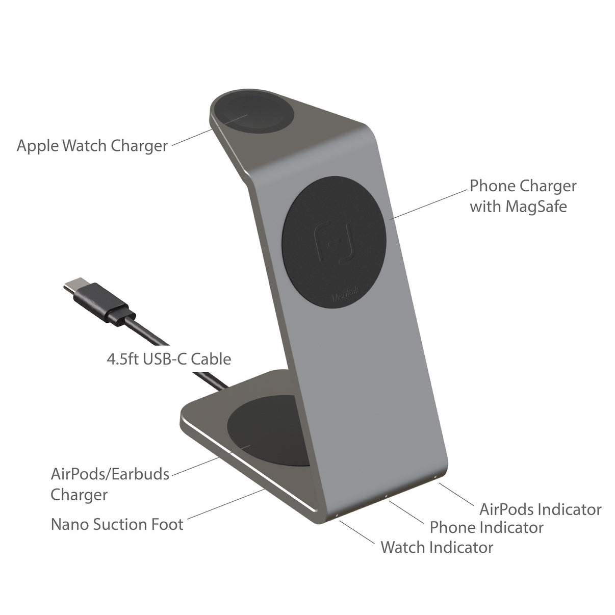 2X faster charging. 3 in 1 Wireless Charger for your Phone, Watch, and ...