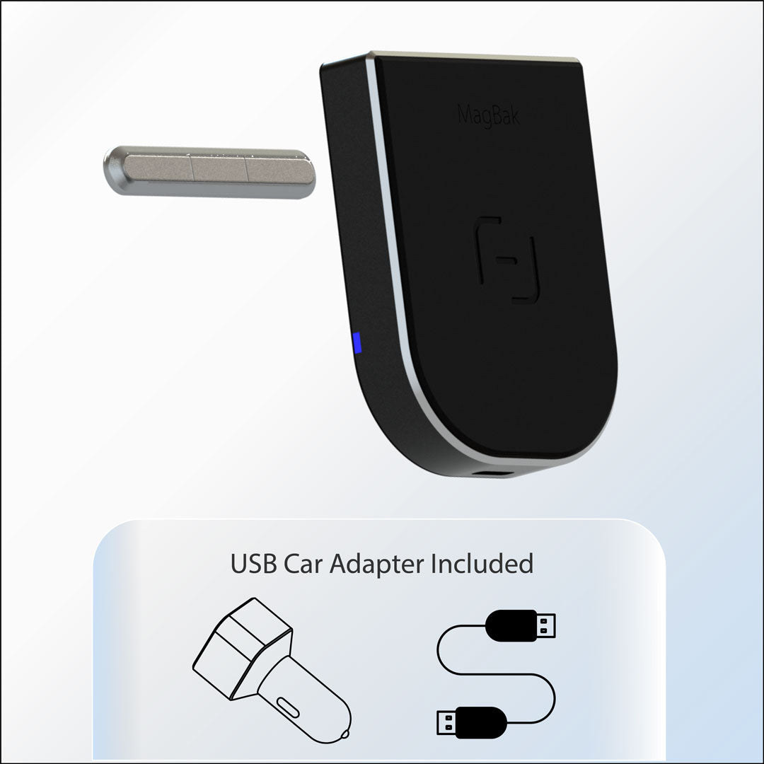 MagBak Magnetic Car Mount & Charger | Wireless MagSafe Charging | USB